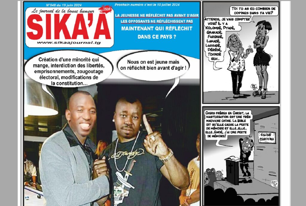 Togo- Une du journal SIKA'A: Maintenant, qui réfléchit dans ce pays ...